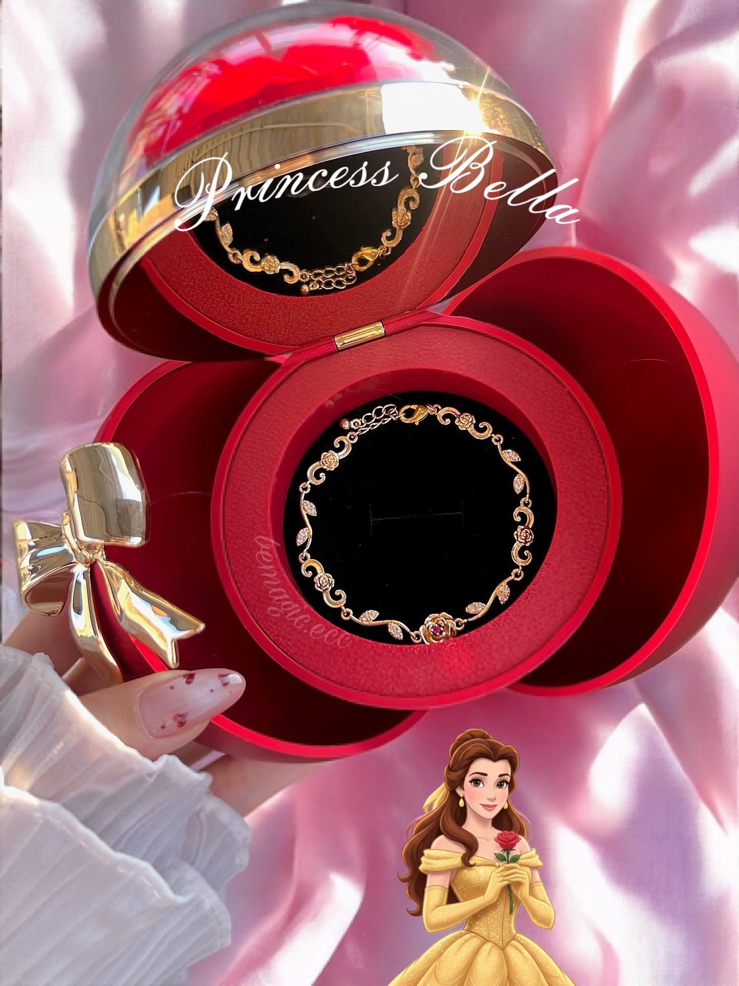 Set Bella Princess en cofre de rosa eterna 🌹♥️ – Be Magic Accesorios